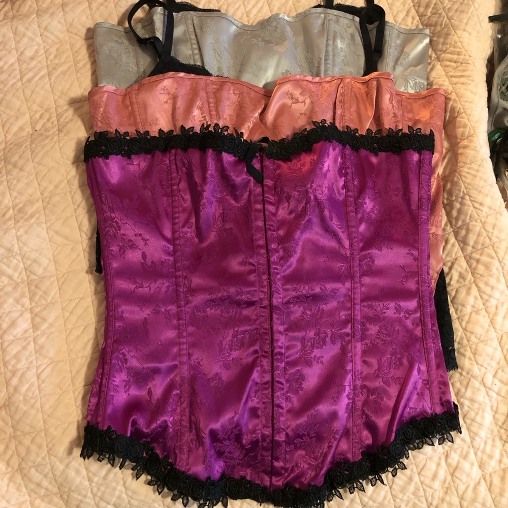 Frederick’s Of Hollywood Corset Set Of 3, Size 38 - Gem